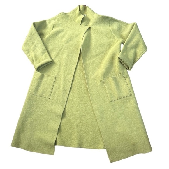 Eileen Fisher | Jackets & Coats | Eileen Fisher Green Wool Long Coat T2 ...